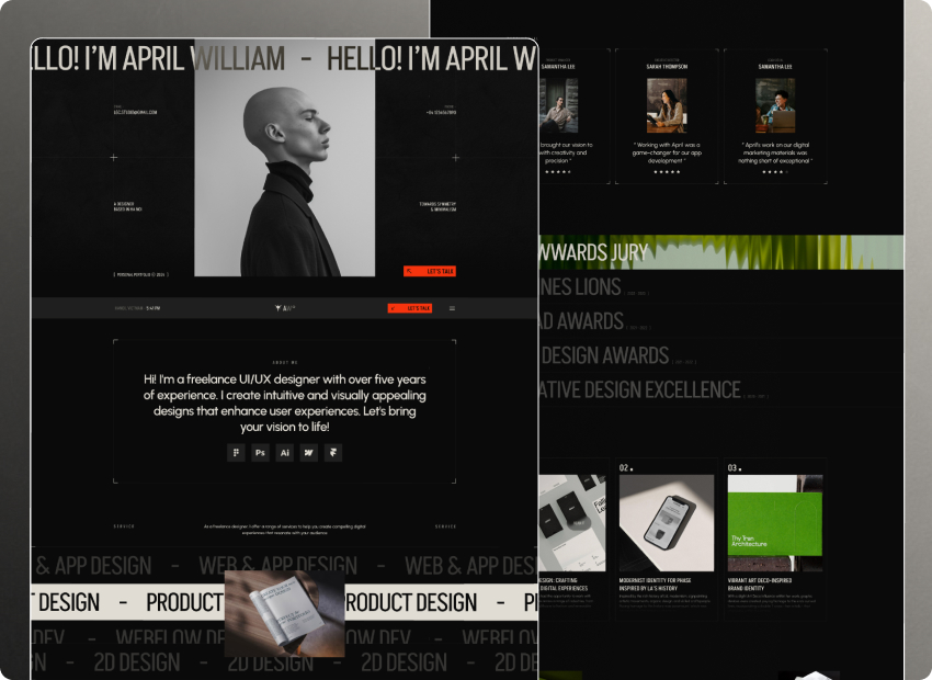 April William - Personal Portfolio Webflow Template | Flowzai